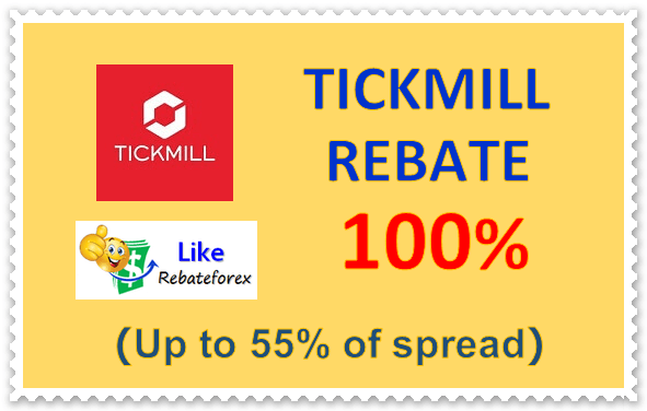 Tickmill Weekly Rebate 100% (Up to 55% of spread) - Likerebateforex